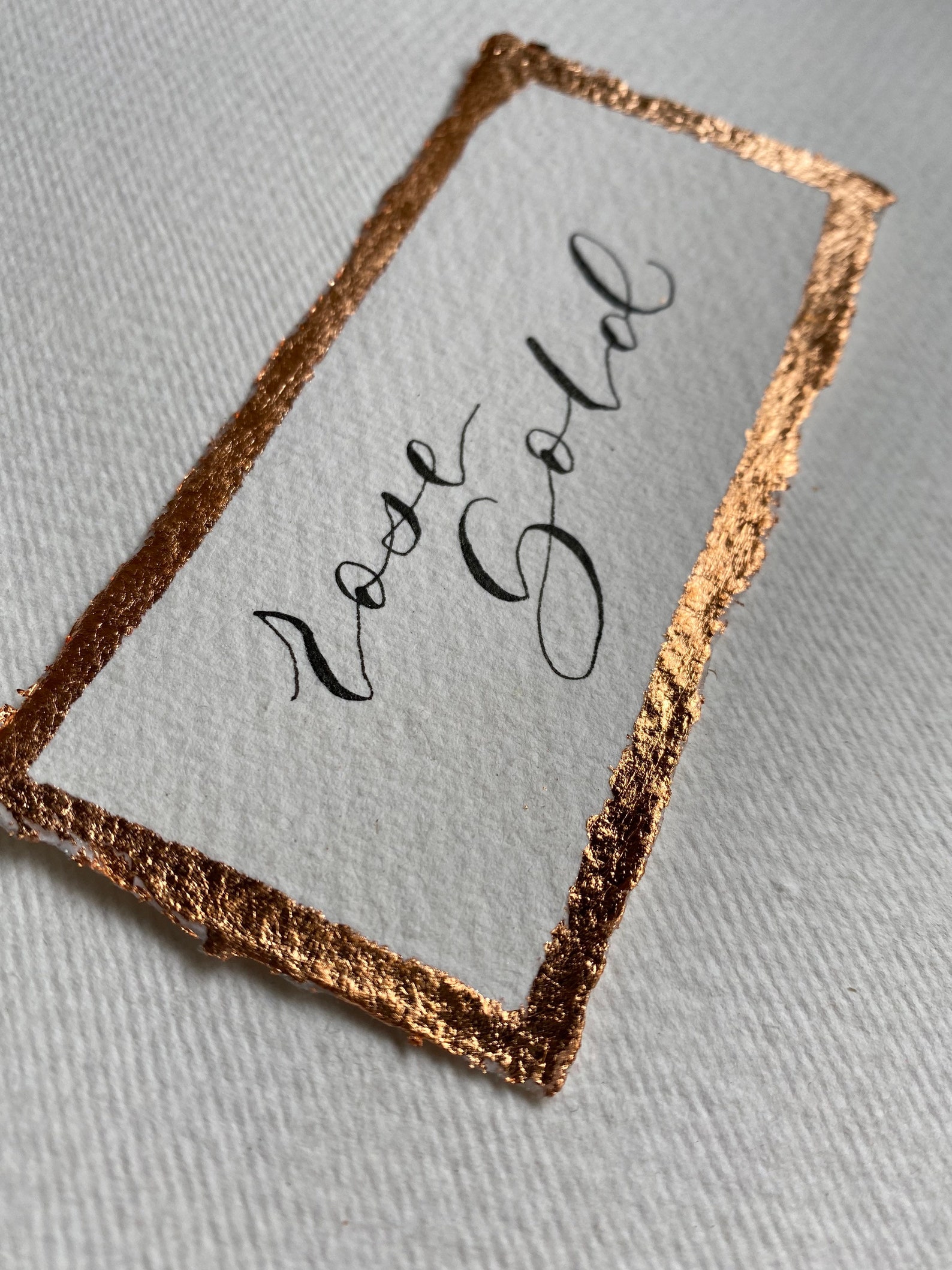 Table Plan Cards on Handmade Paper With Gold Leaf Rose Gold - Etsy UK