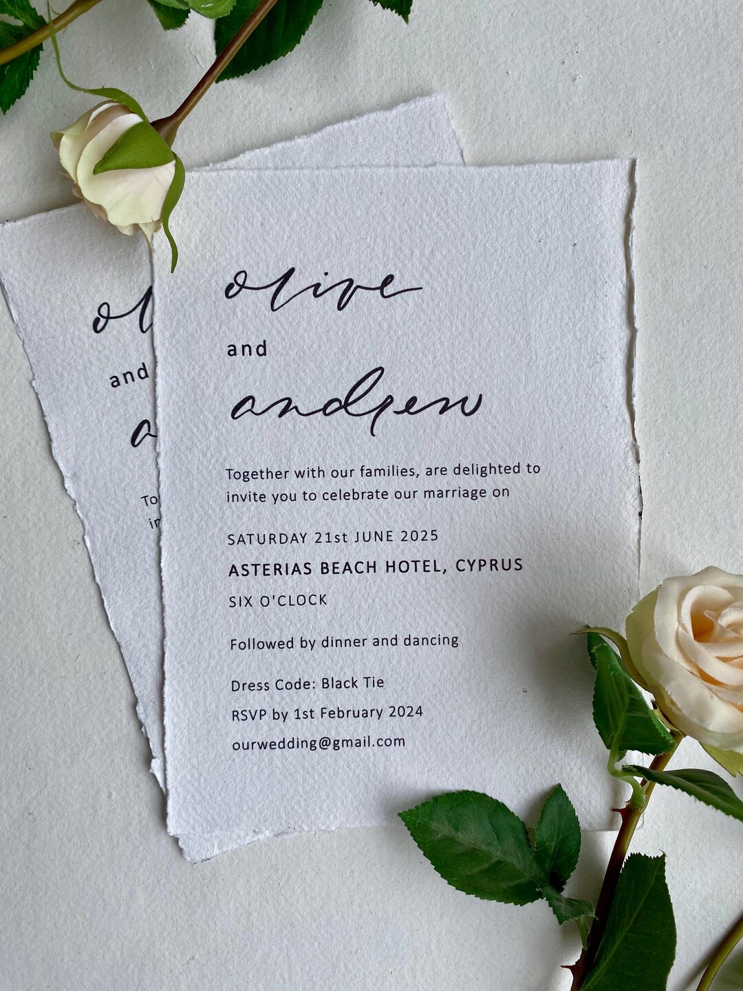 Custom Wedding Invitations - Wedding Invitations on Handmade Paper ...