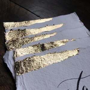 Table Numbers Handwritten on Handmade Paper With Gold Leaf Edges ...