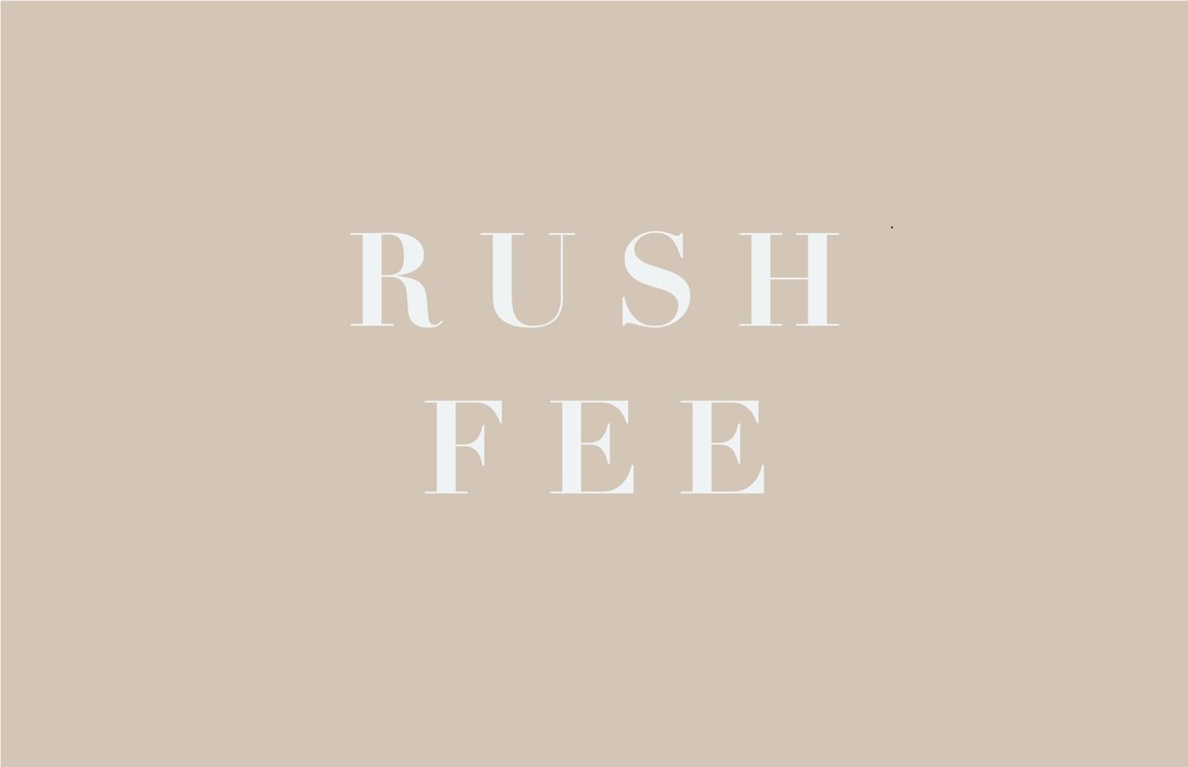 Rush Fee - Quick Completion - Etsy