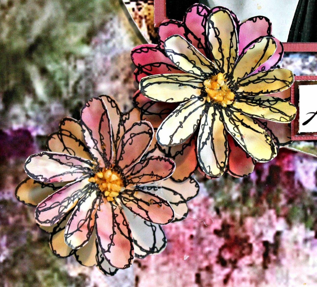 Scribble Flower Spring Daisy Art Rubber Stamp - Etsy