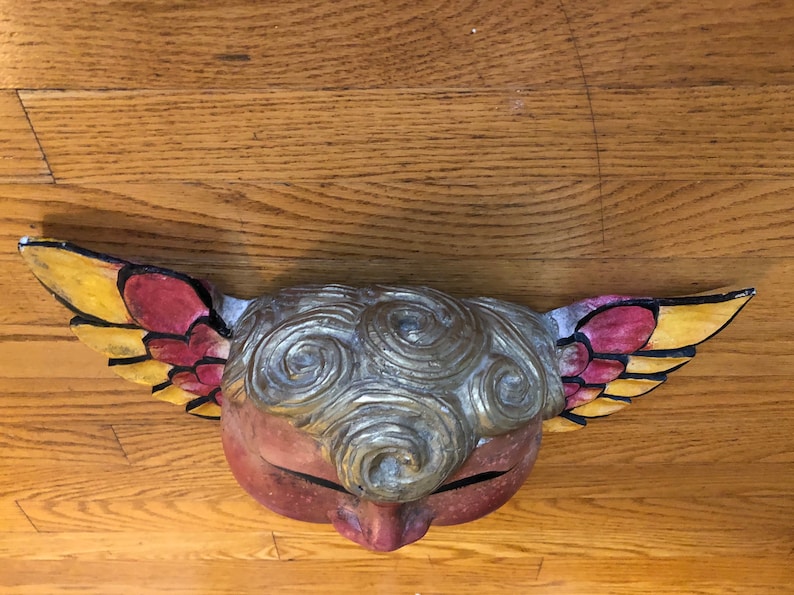 Vintage Hand Carved Angel Face With Wings - Etsy