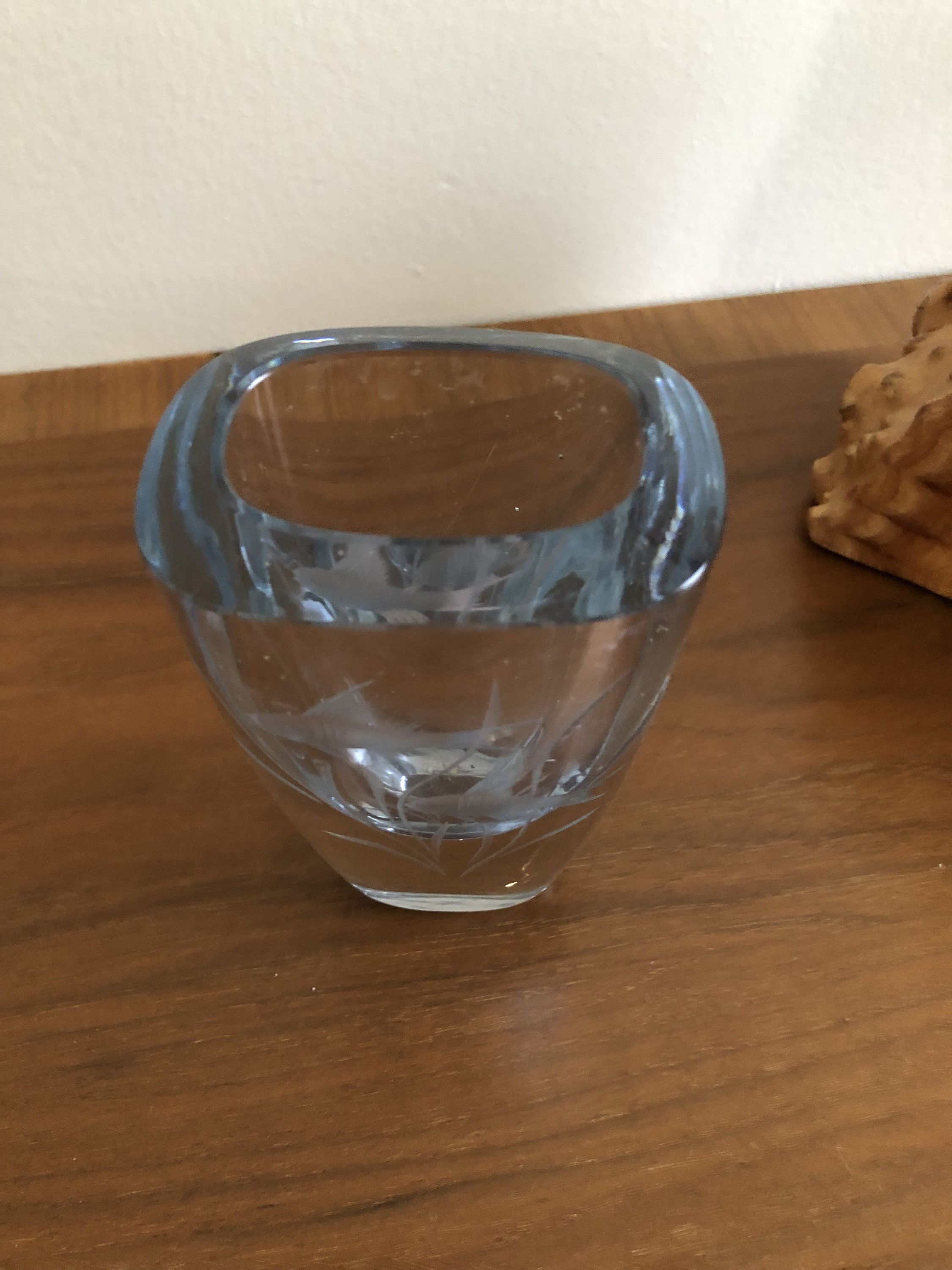 Vintage Art Glass Vase Etched Fish Stromberg Strombergshyttan - Etsy