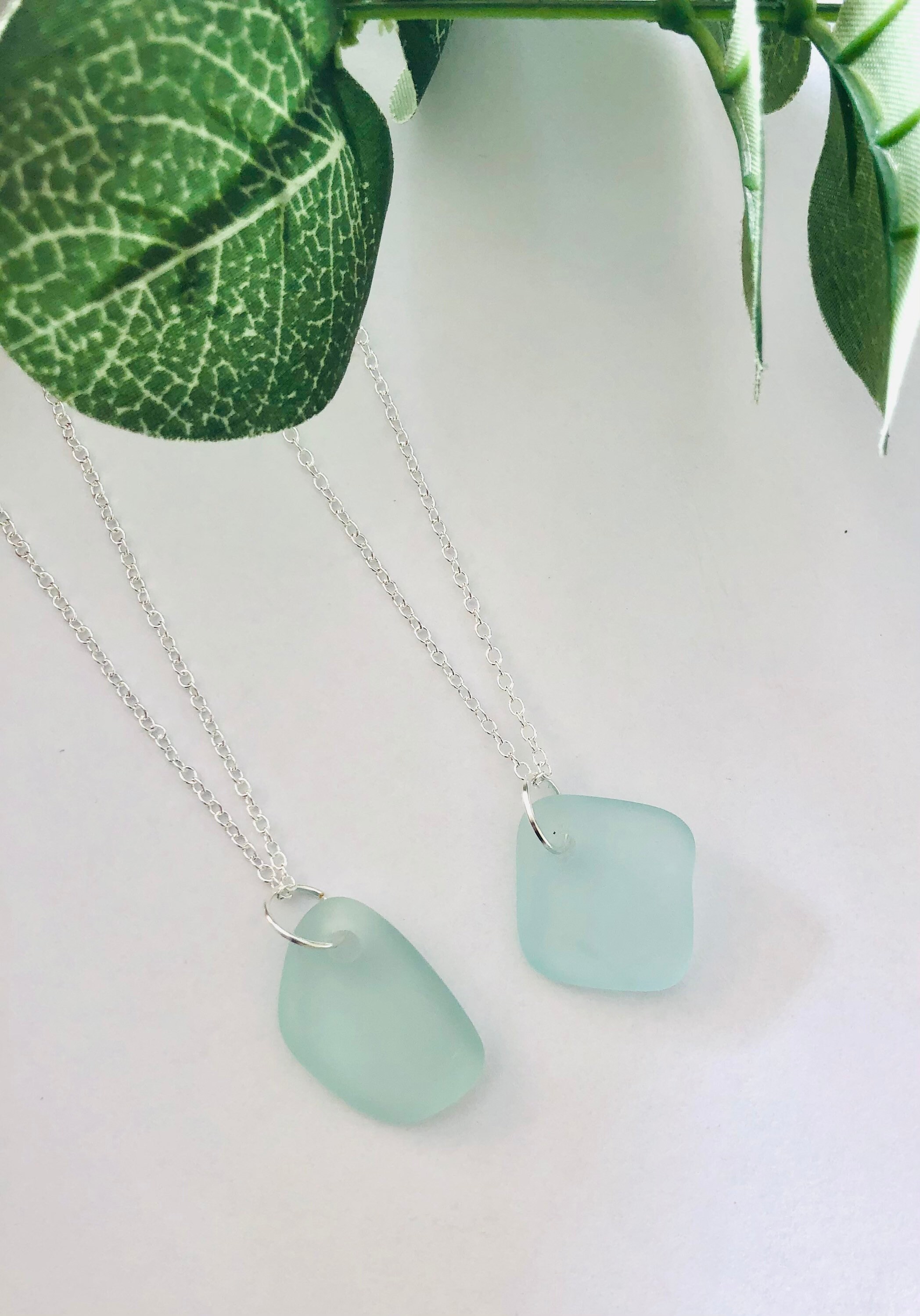 Sea glass necklace uk silver necklace sea glass uk silver | Etsy