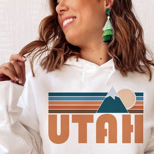 Utah Sweatshirt Unisex Retro Mountain Utah Sweatshirt | Etsy