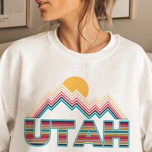 Retro Utah Mountain Unisex Utah Sweatshirt - Etsy