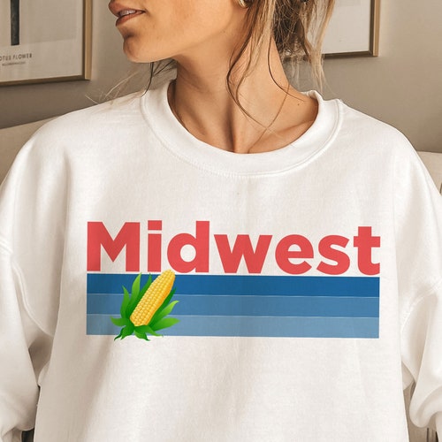 Midwest Sweatshirt Retro Corn & Farming Unisex Midwest | Etsy