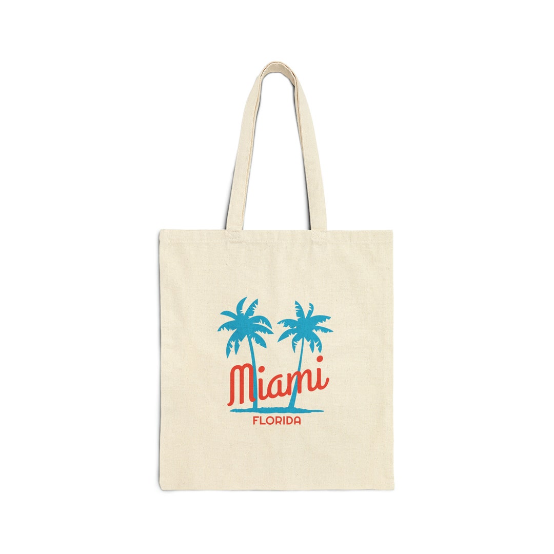 Miami, Florida, Cotton Canvas Miami Tote Bag (15" X 16 ...