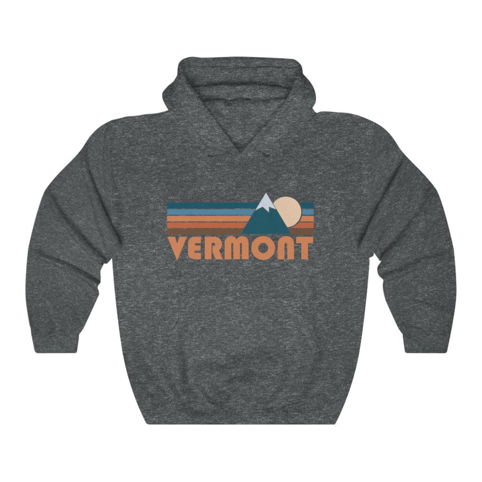 Vermont Hoodie, Retro Mountain Unisex Vermont Sweatshirt ...