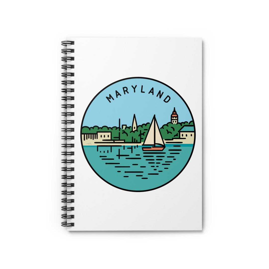 Maryland Notebook, Spiral Notebook Ruled Line Journal Personalization ...