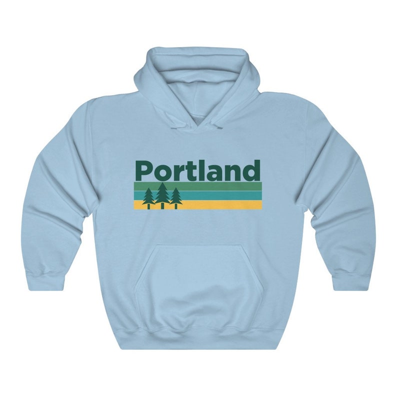 Portland Oregon Hoodie Retro Trees Adult Unisex Portland - Etsy