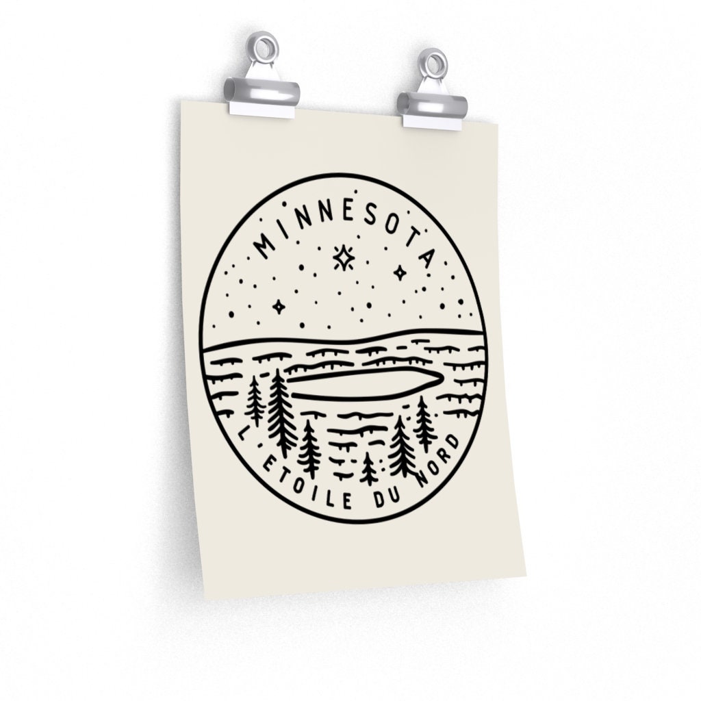 Minnesota Poster State Design Minnesota Print / Picture / | Etsy