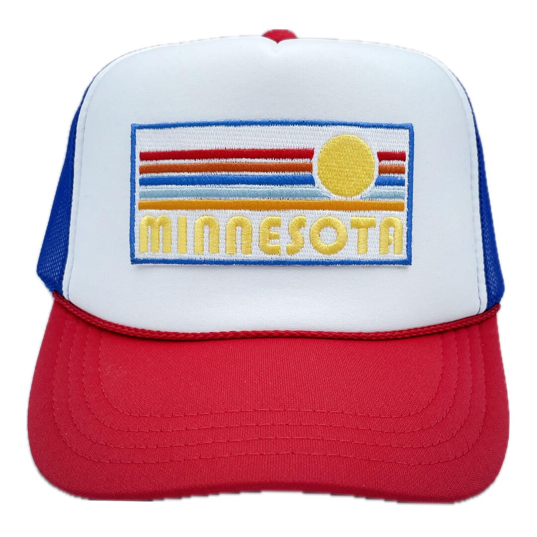 Kids Minnesota Trucker Hat: Retro Sun Embroidered Patch Patch (ages 2 ...