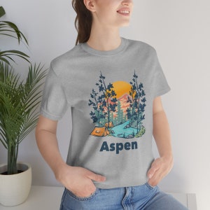 Aspen, Colorado T-shirt, Mountain Illustration Unisex Aspen Shirt ...