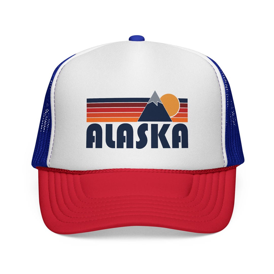 Alaska Retro Mountains Trucker Hat - Vintage Style Alaska Cap - Etsy