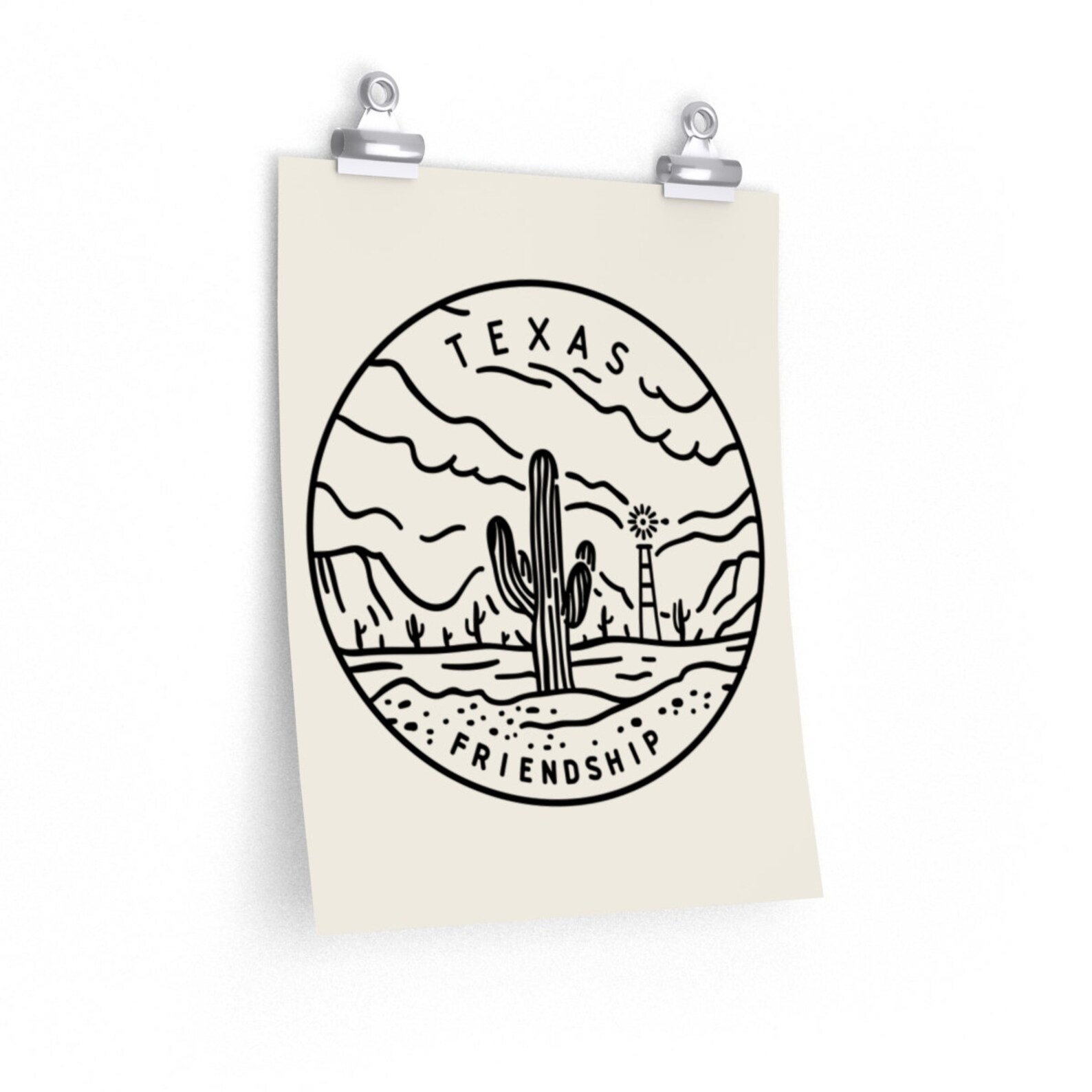 Texas Poster State Design Texas Print / Picture / Hand Drawn - Etsy