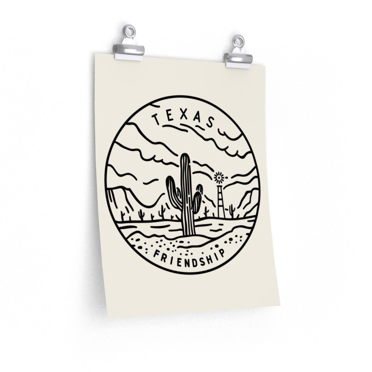 Texas Poster State Design Texas Print / Picture / Hand Drawn - Etsy
