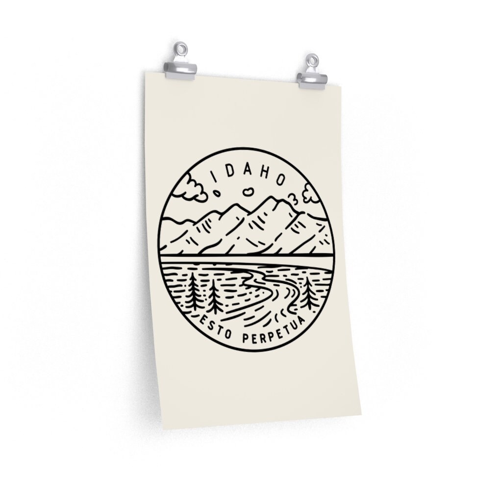 Idaho Poster State Design Idaho Print / Picture / Hand Drawn - Etsy