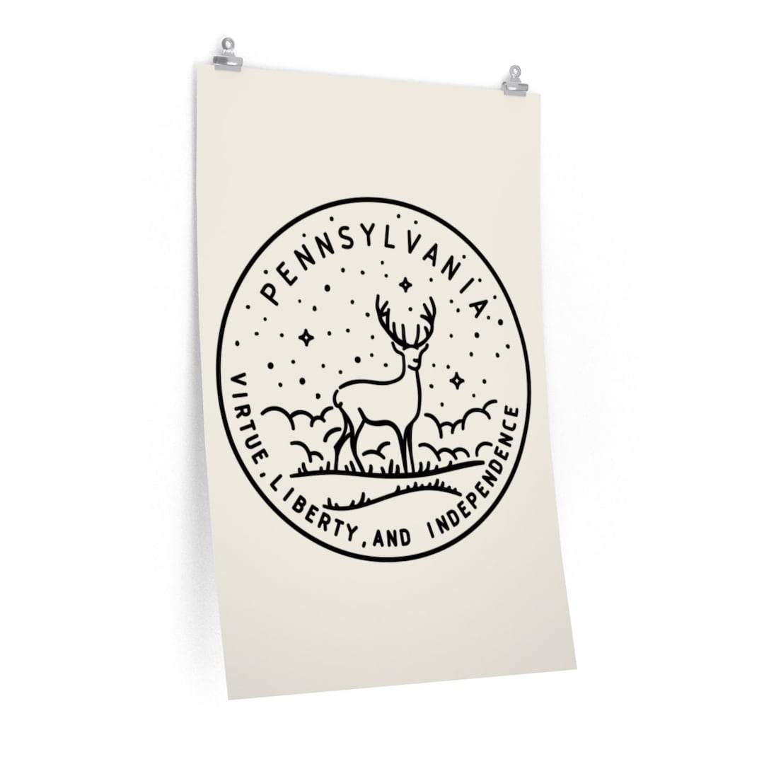 Pennsylvania Poster, State Design Pennsylvania Print / Picture / Hand ...