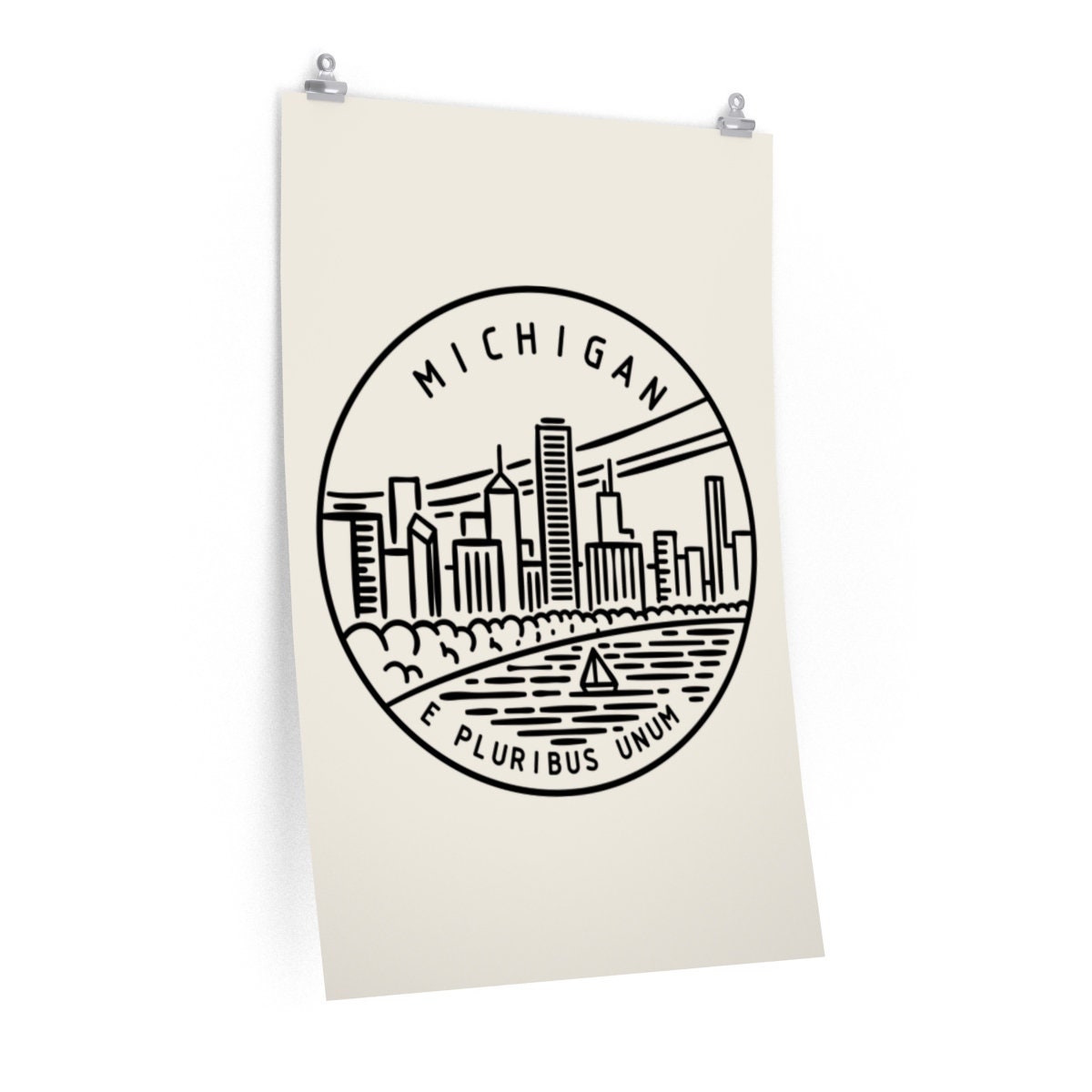 Michigan Poster State Design Michigan Print / Picture / Hand - Etsy