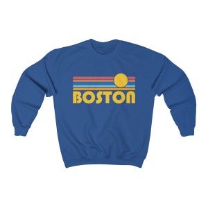 Boston, Massachusetts Sweatshirt, Retro Sunset Unisex Boston Sweater ...