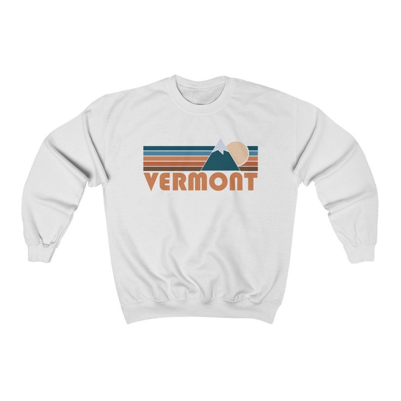 Retro Vermont Mountain Sweatshirt, Unisex Crewneck, Personalized - Etsy