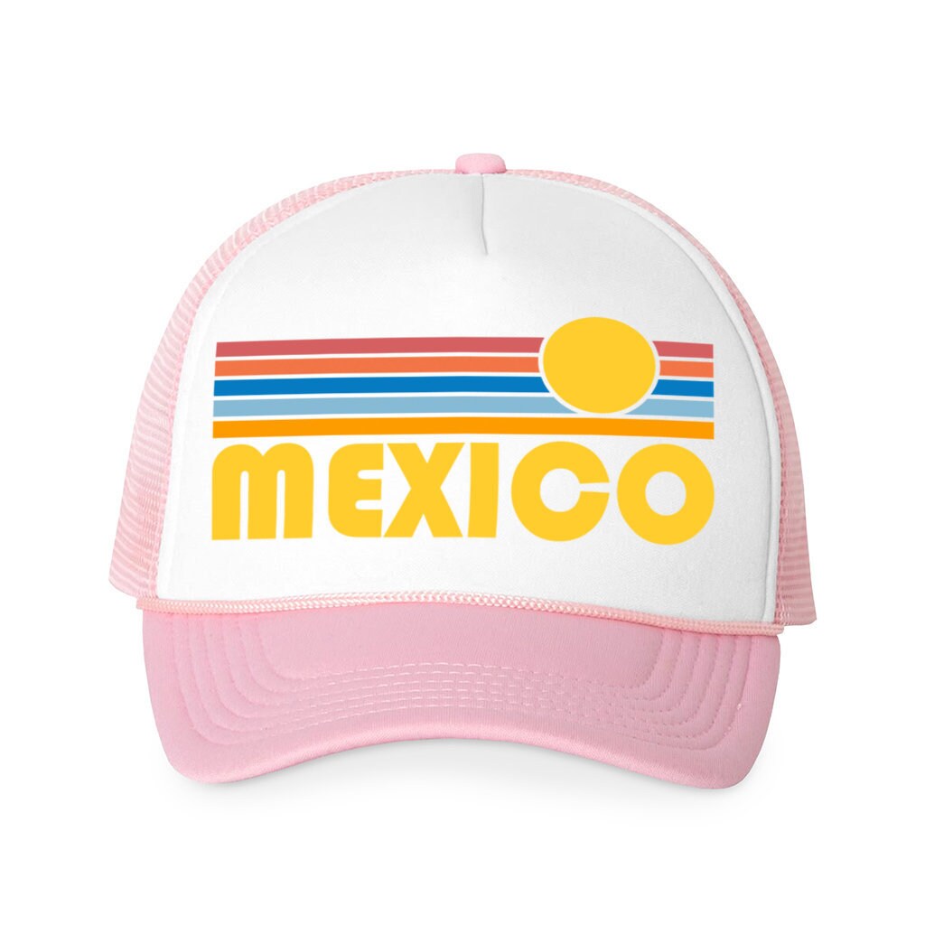Mexico Hat Retro Sunrise Foam Mexico Trucker Cap - Etsy