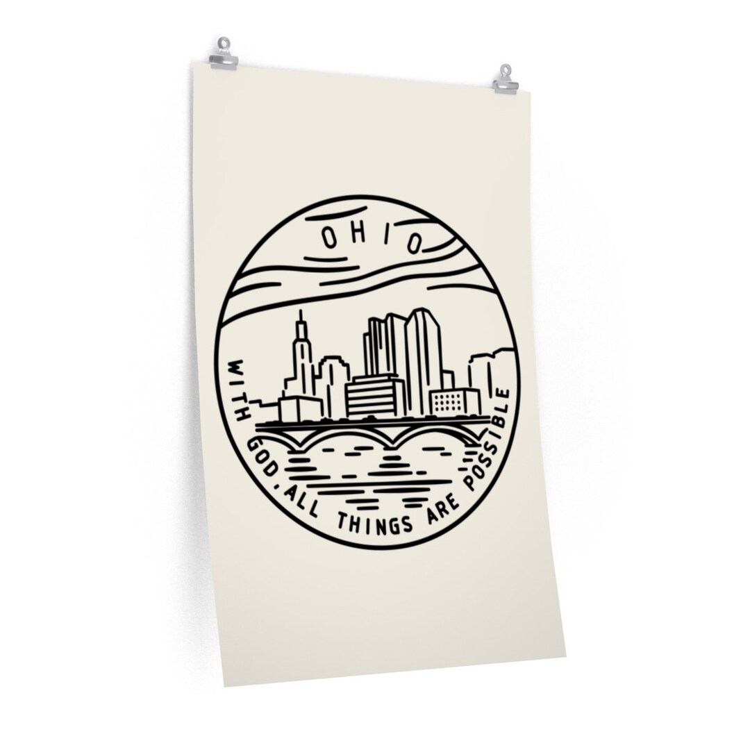 Ohio Poster State Design Ohio Print / Picture / Hand Drawn - Etsy