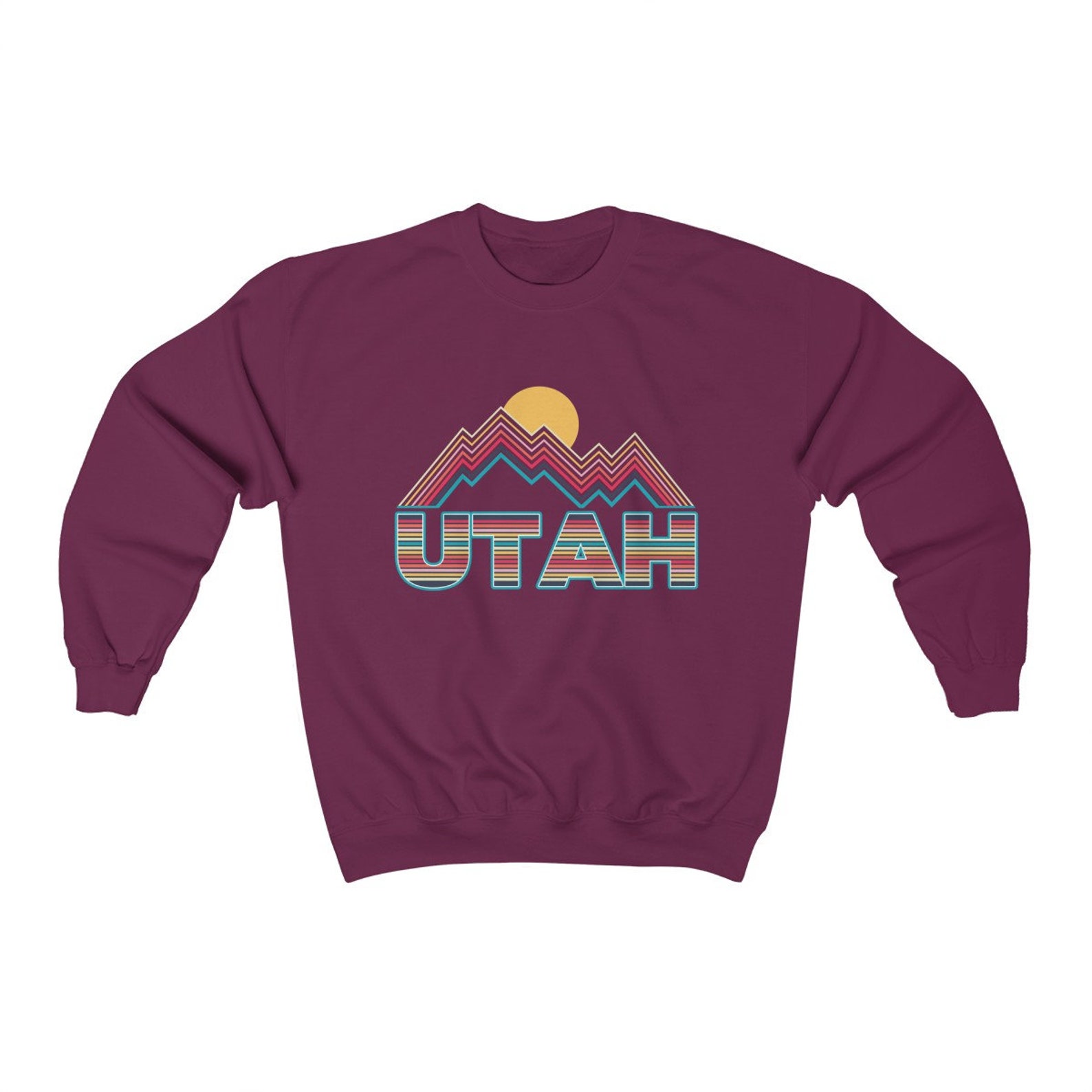 Retro Utah Mountain Unisex Utah Sweatshirt - Etsy