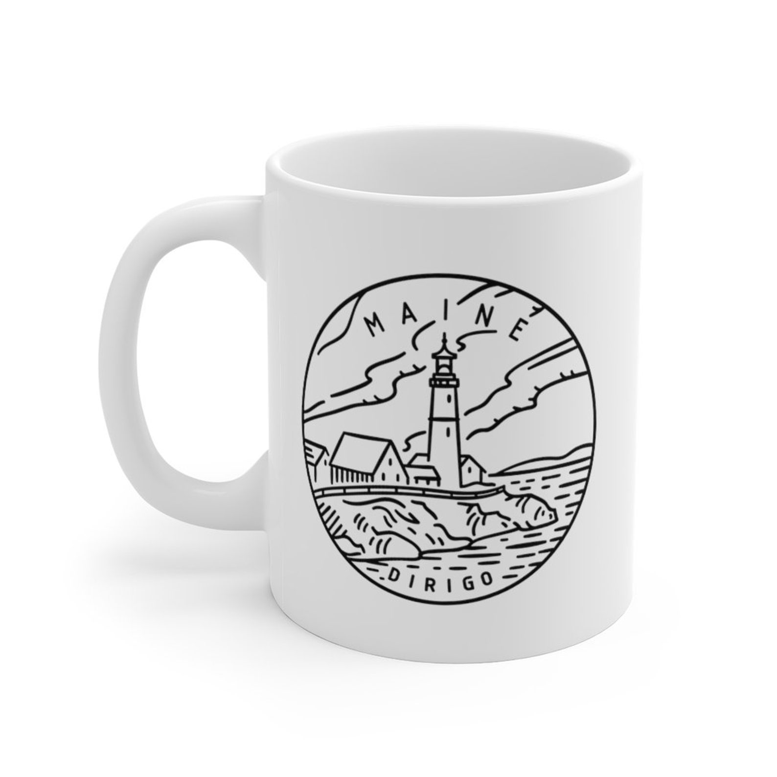 Maine Mug State Design White Ceramic Maine Mug 11oz & 15oz - Etsy