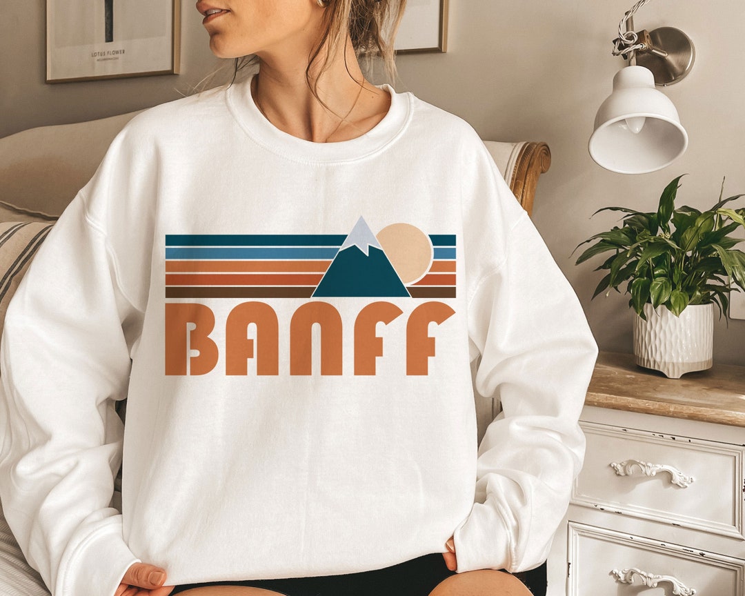 Banff Canada Sweatshirt: Retro Mountain Crewneck, Unisex Fit - Etsy