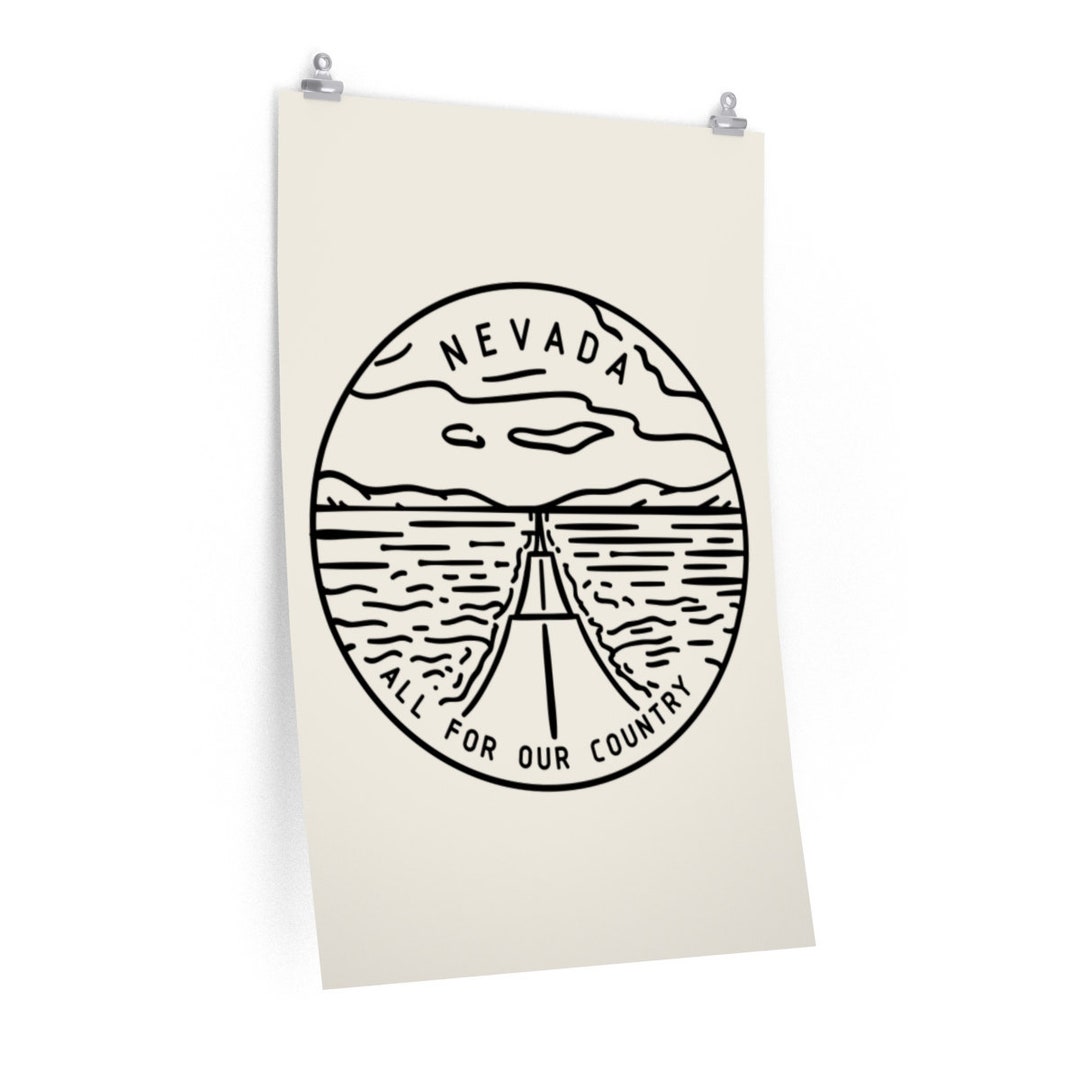 Nevada Poster, State Design Nevada Print / Picture / Hand Drawn Art - Etsy