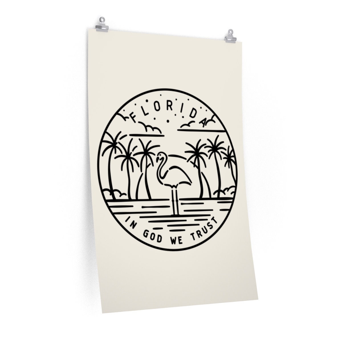 Florida Poster State Design Florida Print / Picture / Hand | Etsy