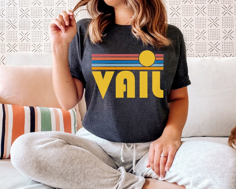 Vail Colorado T-shirt Retro Sunset Adult Unisex Vail T - Etsy