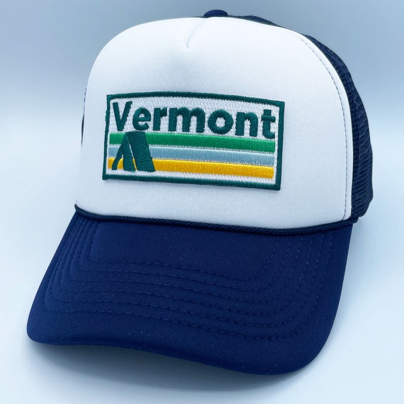 Vermont Trucker Hat Retro Camping Vermont Snapback Hat / - Etsy