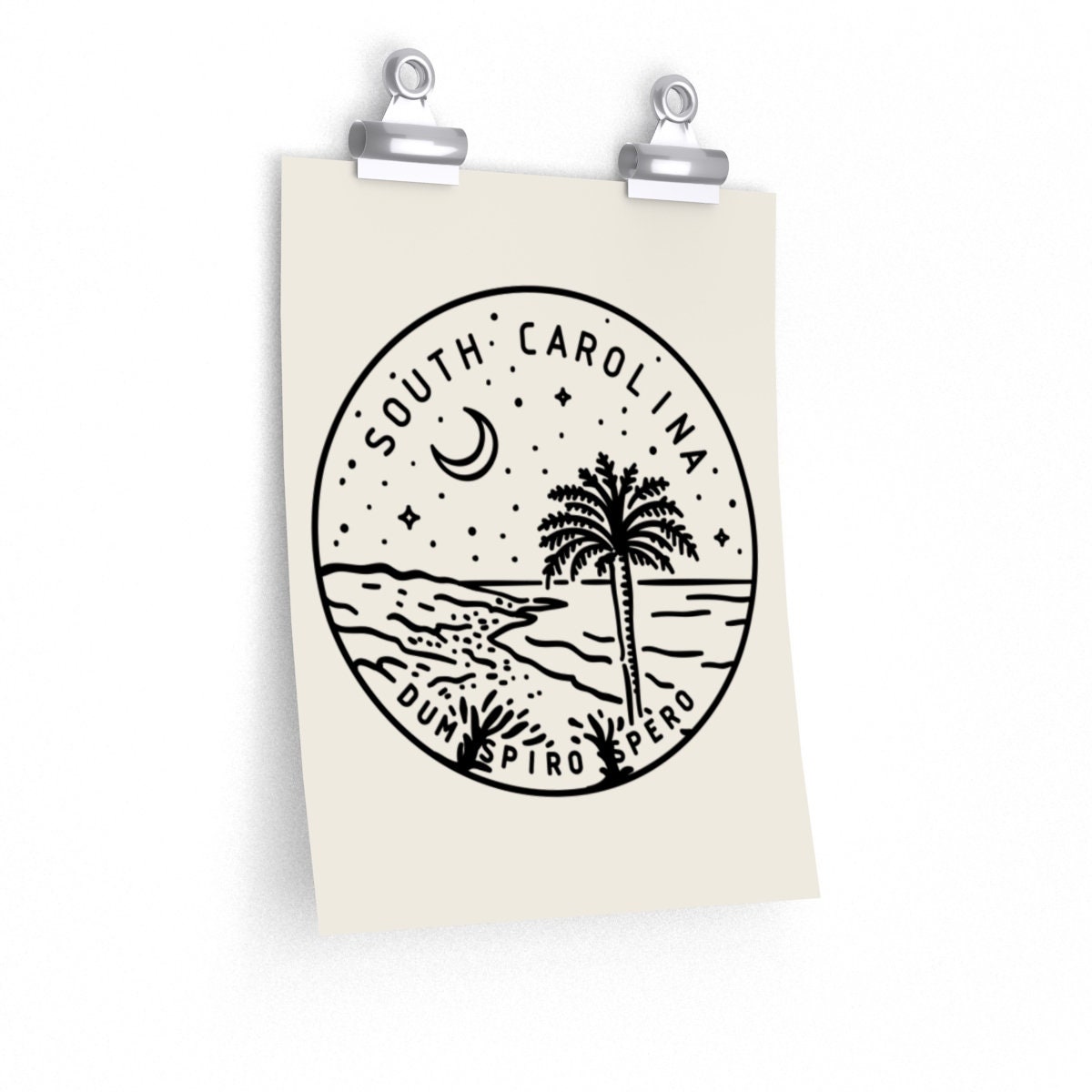 South Carolina Poster State Design South Carolina Print / | Etsy