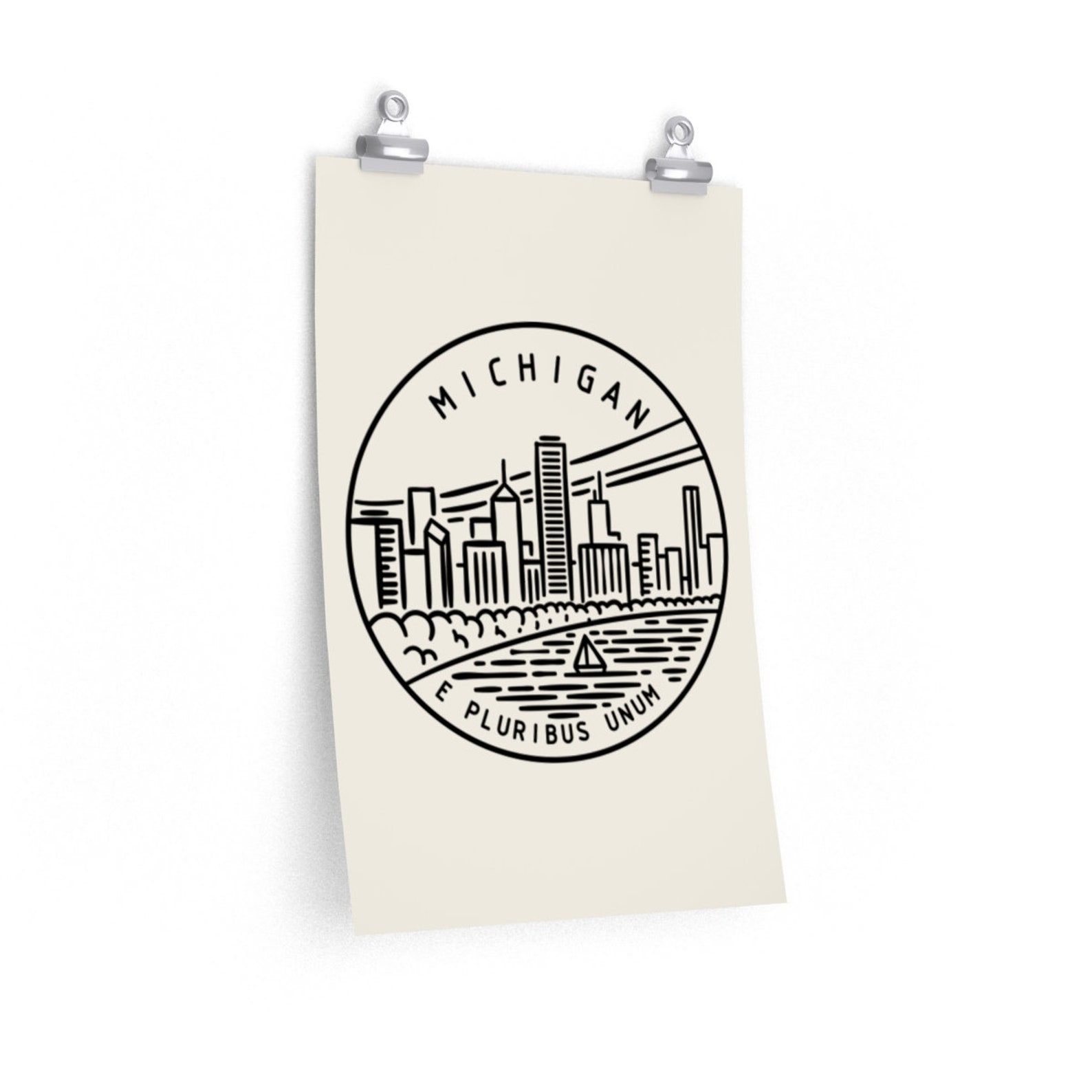 Michigan Poster State Design Michigan Print / Picture / Hand - Etsy