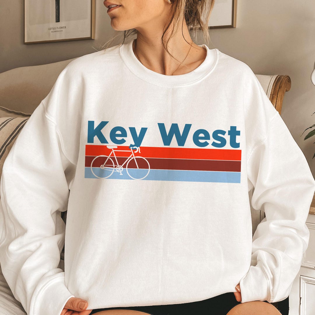 Key West, Florida Sweatshirt, Retro Bike Adult Unisex Key West ...