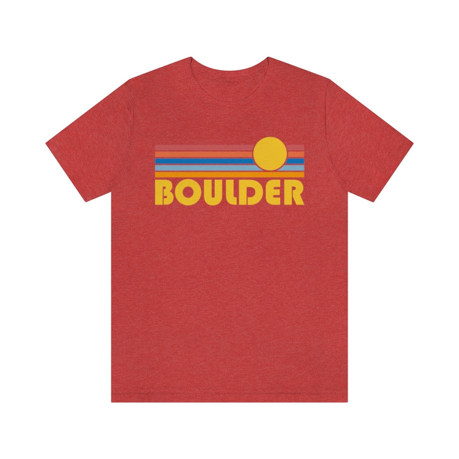 Boulder, Colorado T-shirt Retro Sunset, Adult Unisex Boulder T Shirt ...