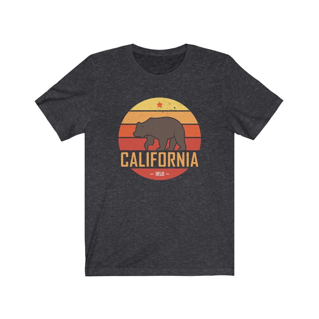 California T-shirt Retro Bear Unisex California Shirt - Etsy