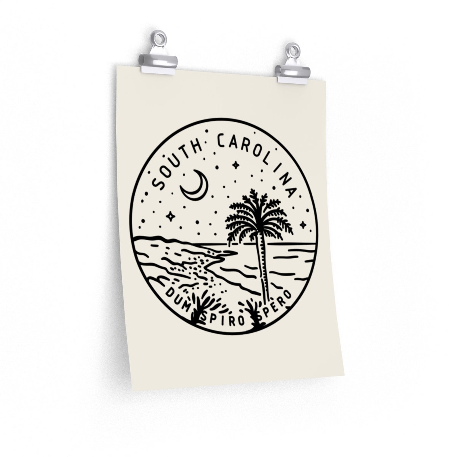 South Carolina Poster State Design South Carolina Print / | Etsy