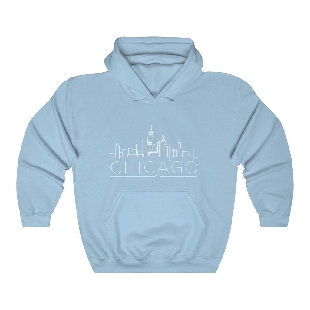 Chicago Hoodie Adult Unisex Skyline Chicago Illinois | Etsy