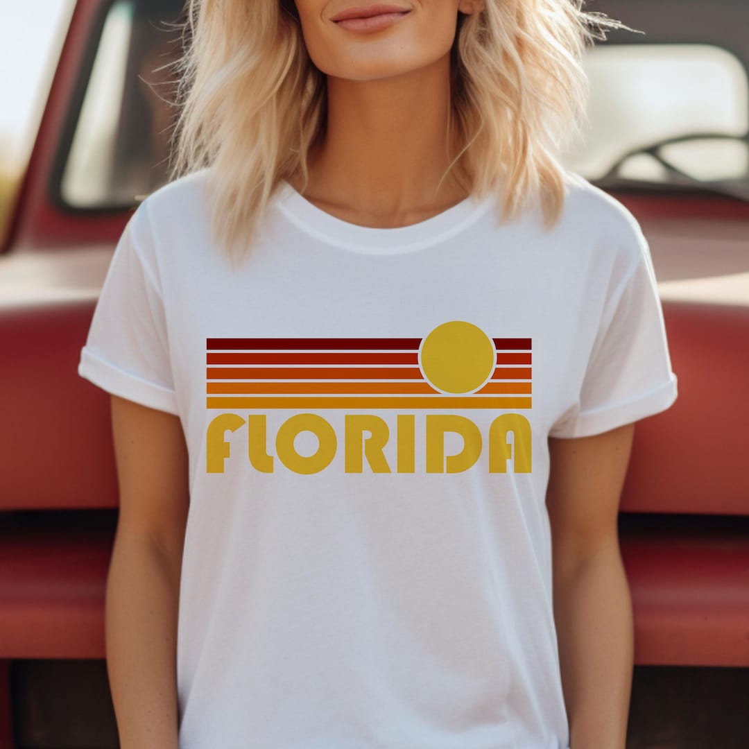 Florida T-shirt, Retro Sunset Unisex Florida Shirt - Personalization ...
