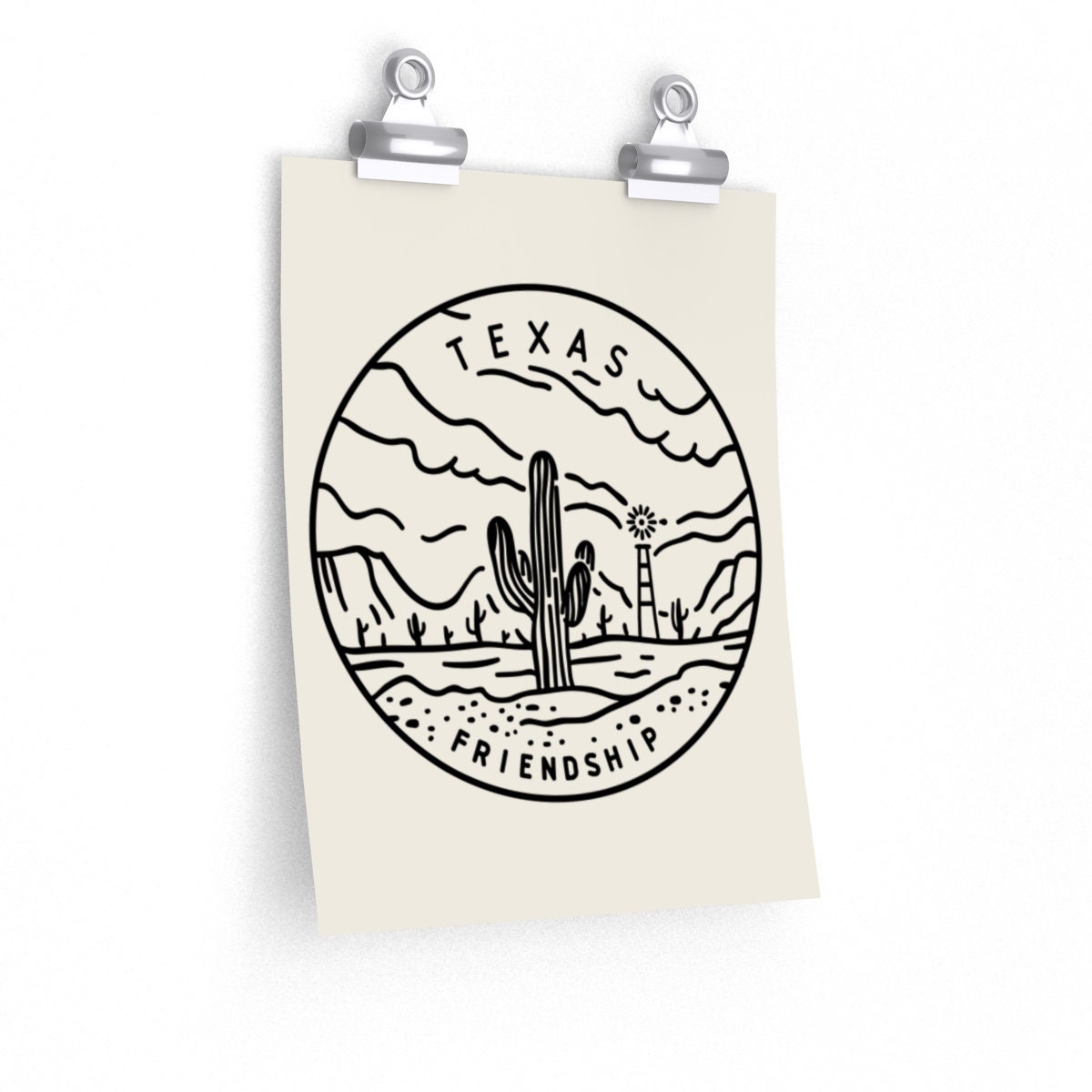 Texas Poster State Design Texas Print / Picture / Hand Drawn - Etsy