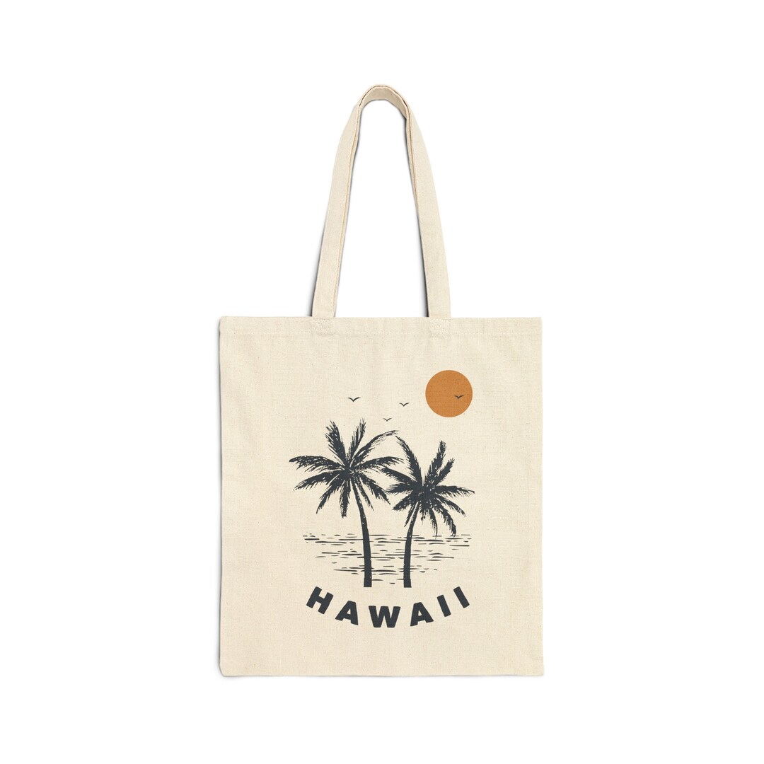 Hawaii Tote Bag - Cotton Canvas Hawaii Bag - Personalization Available ...