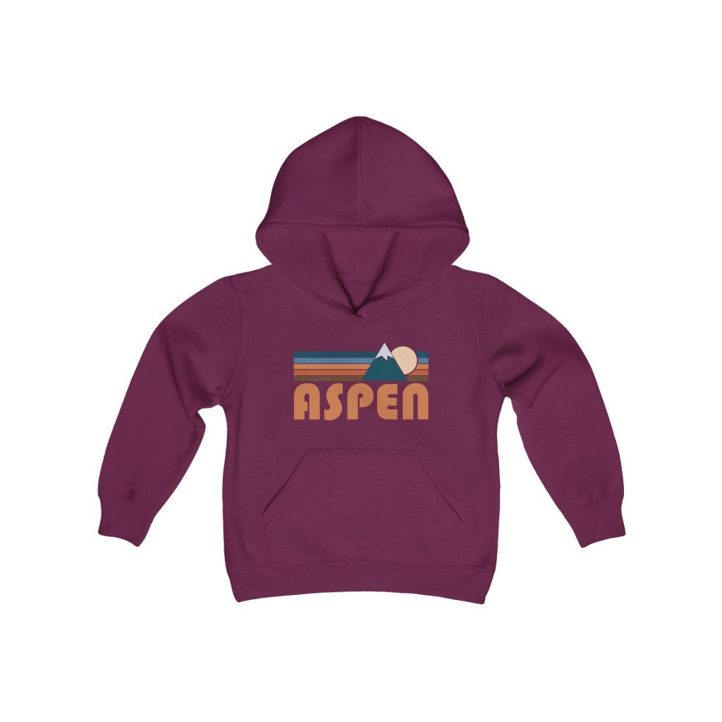 Aspen Colorado Youth Hoodie: Retro Mountain Sweatshirt - Etsy UK