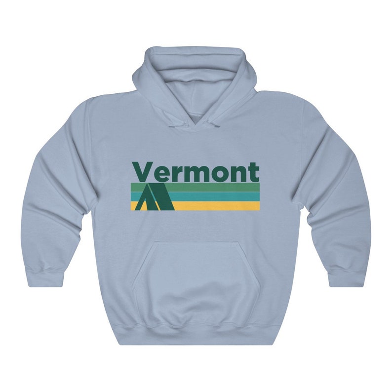 Vermont Hoodie Retro Camping, Adult Unisex Vermont Sweatshirt ...
