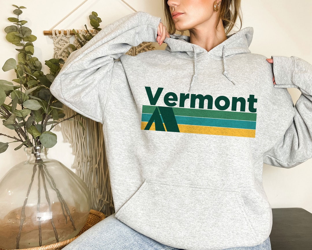 Vermont Hoodie Retro Camping, Adult Unisex Vermont Sweatshirt - Etsy