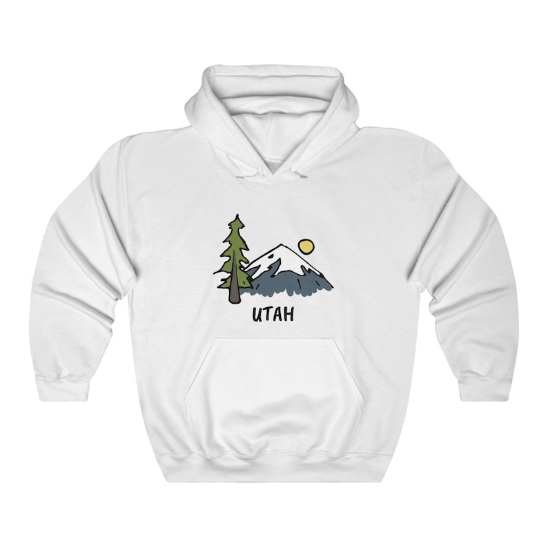 Utah Hoodie, Drawn Mountain Unisex Utah Sweatshirt - Personalization ...
