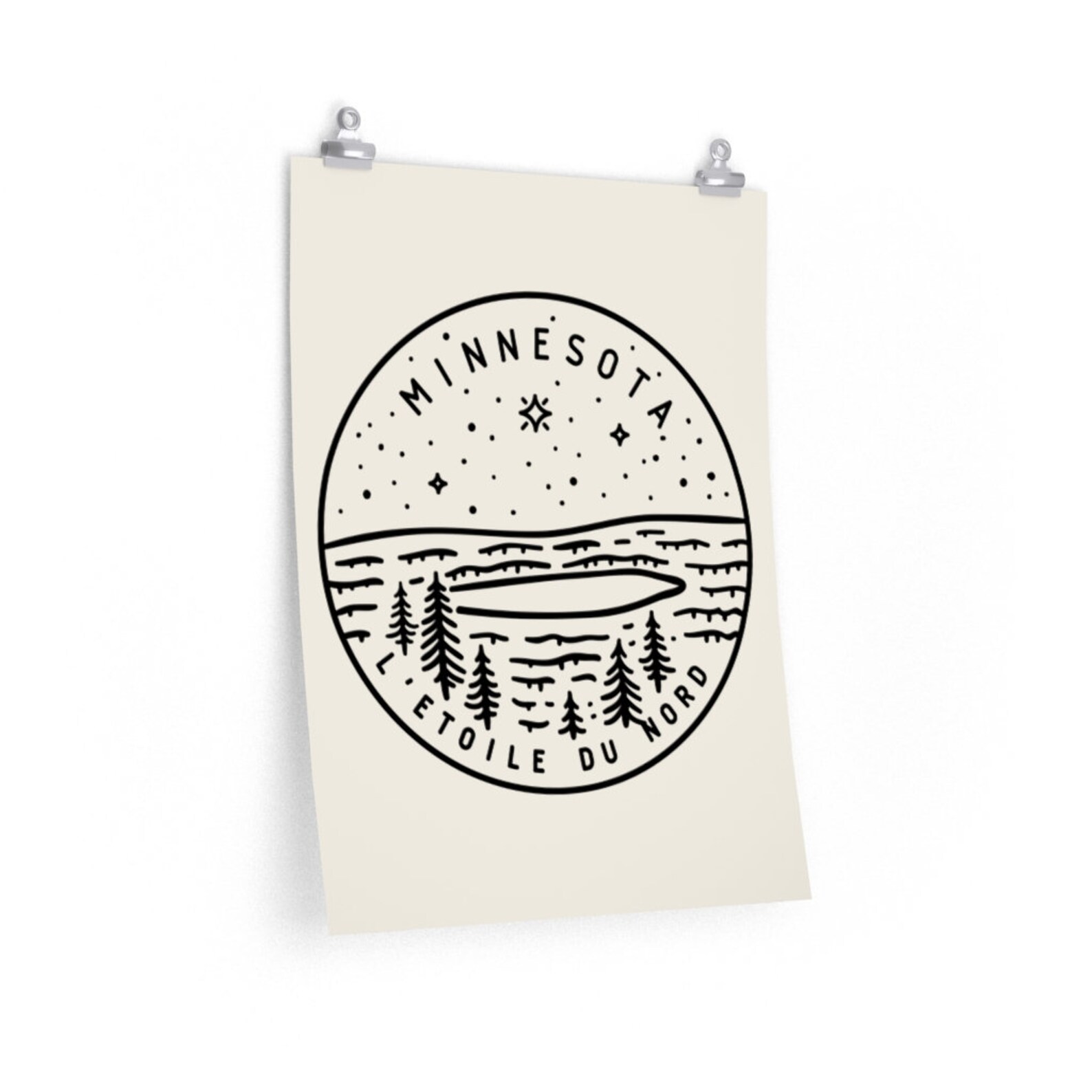 Minnesota Poster State Design Minnesota Print / Picture / - Etsy